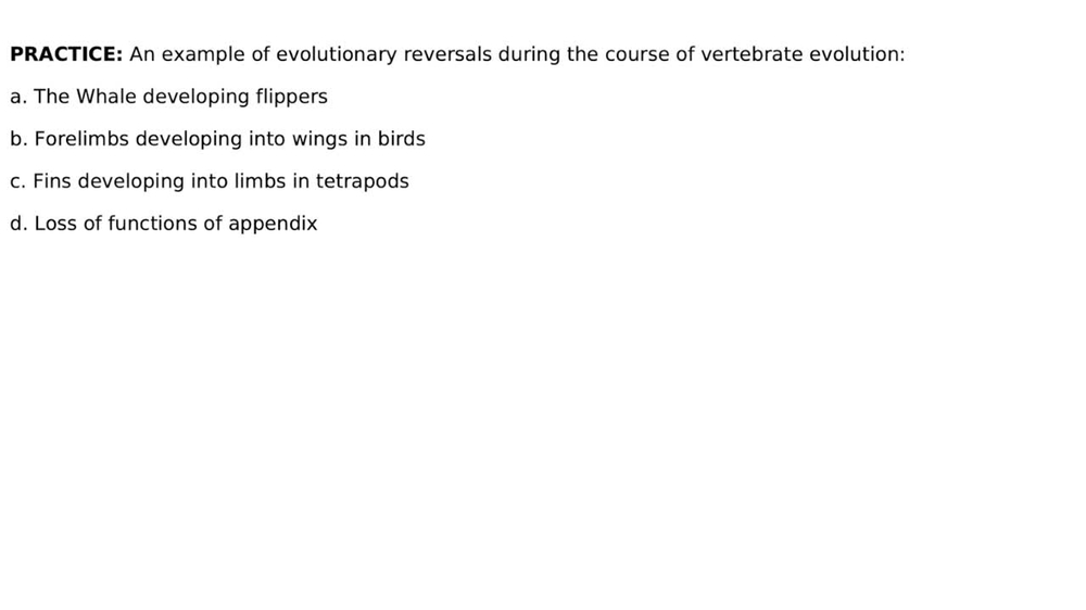 Evolutionary Reversal