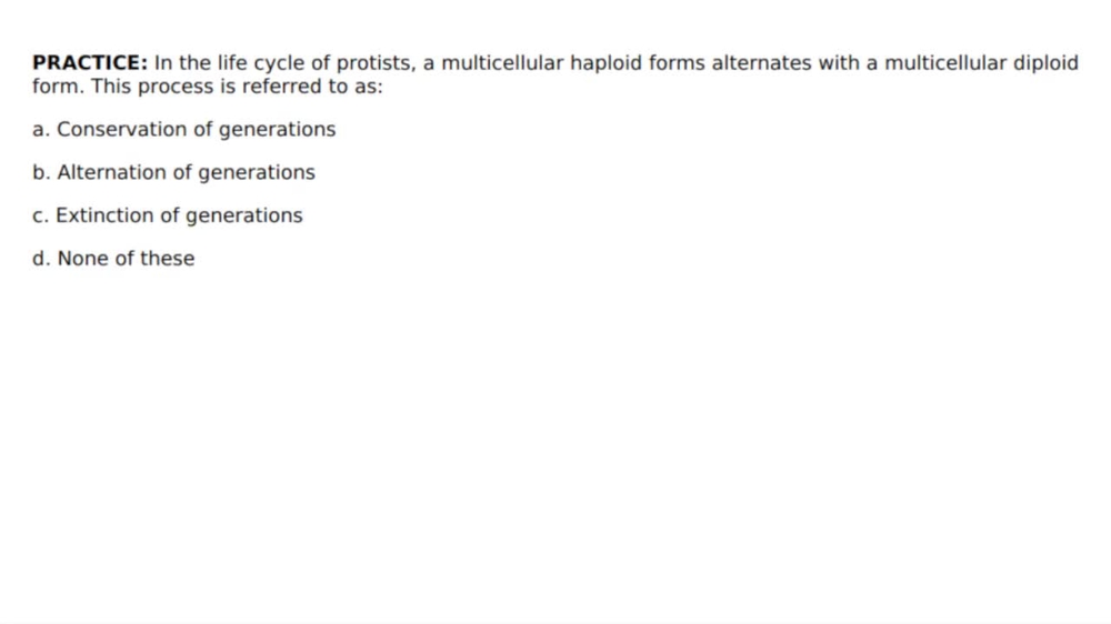 Alternation Of Generations Protists