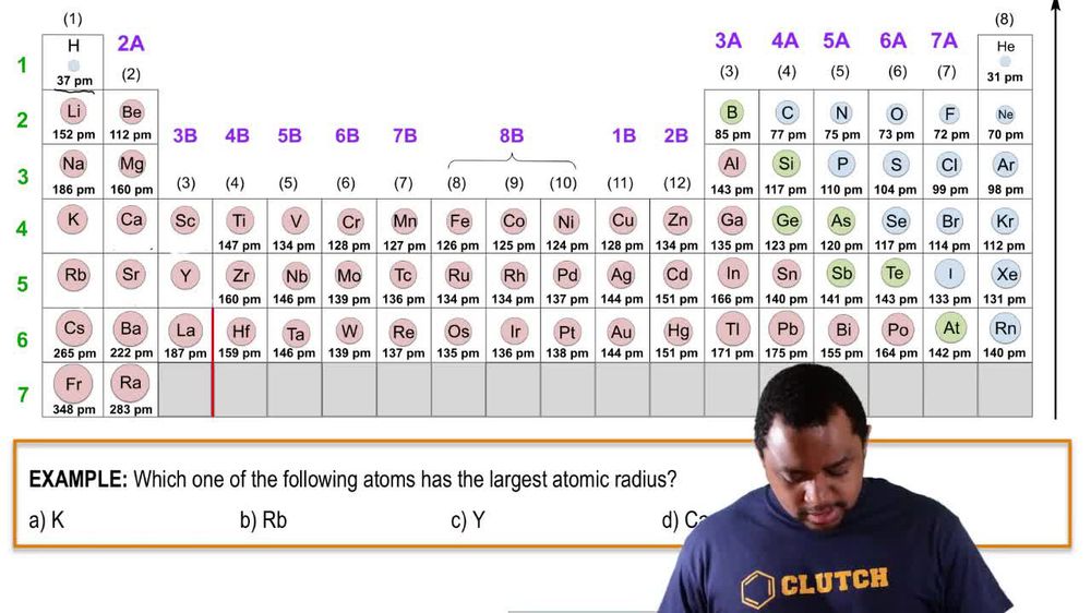 Atomic Radius Example