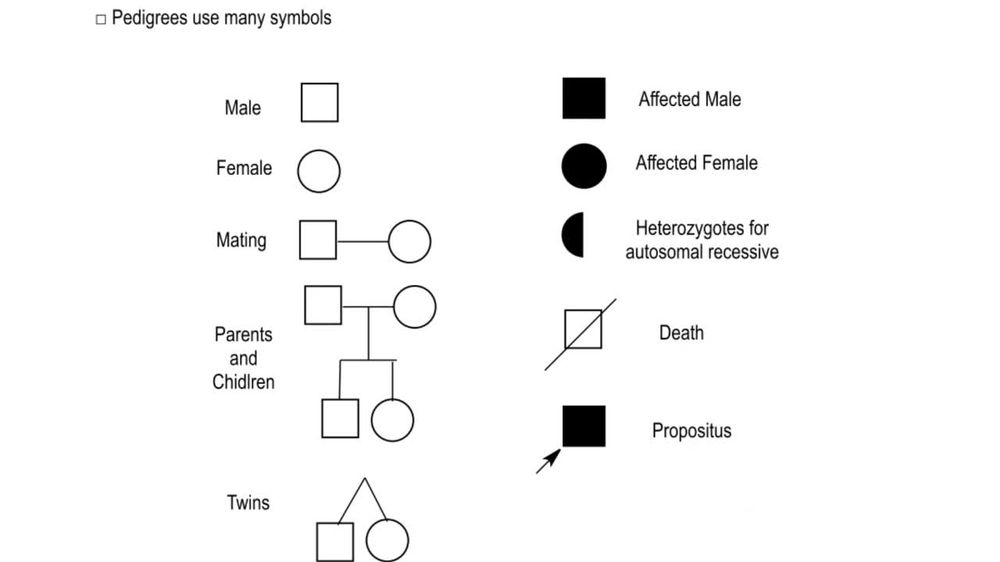 Genetic Pedigree Symbols