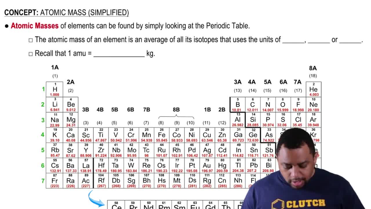 Atomic Mass Periodic Table