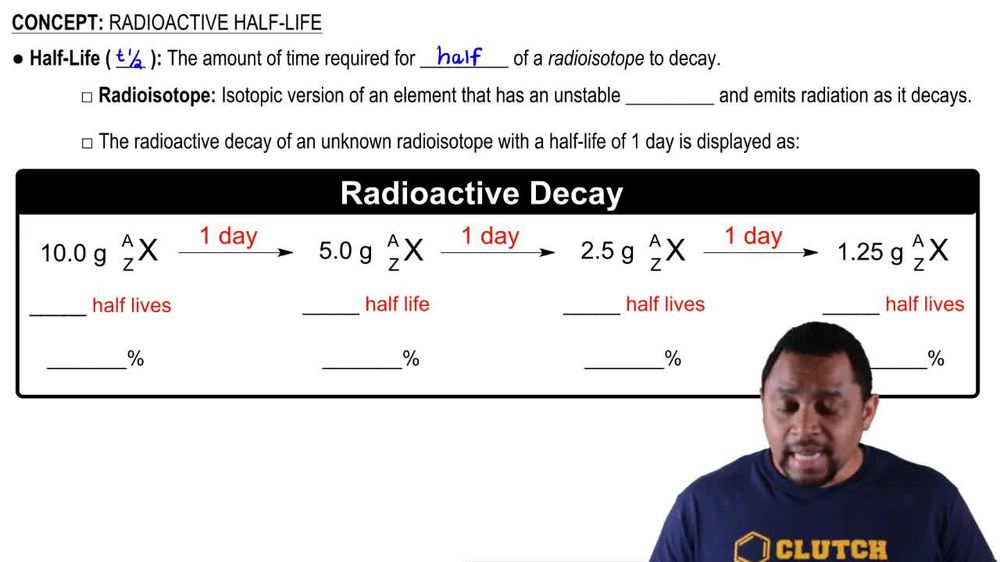 Radioactive Decay Half Life Formula