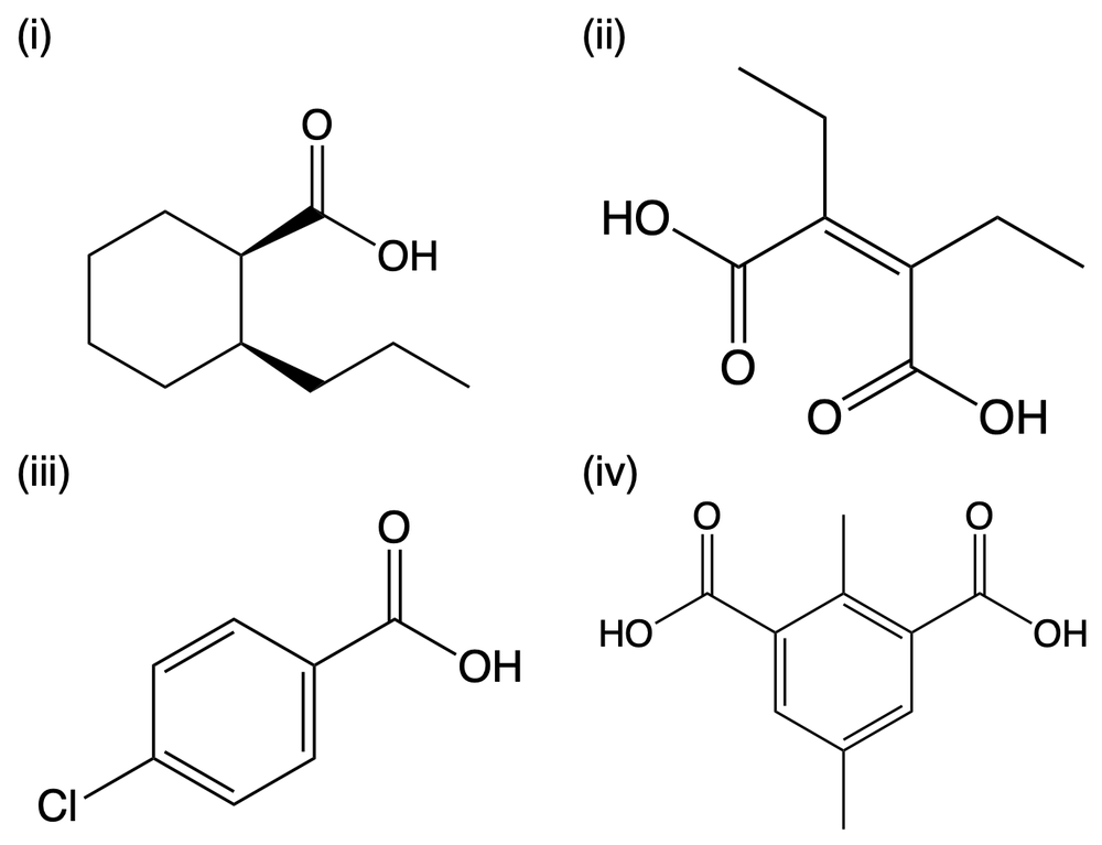 What are the structures of the carboxylic acids listed below?(i ...