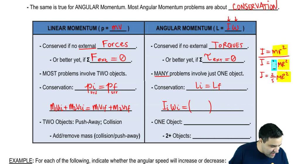 Conservation Of Angular Momentum Equation